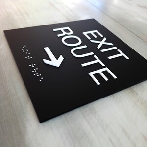 Exit Route ADA Compliant Sign. Exit Route Signs With Grade 2 Braille ...