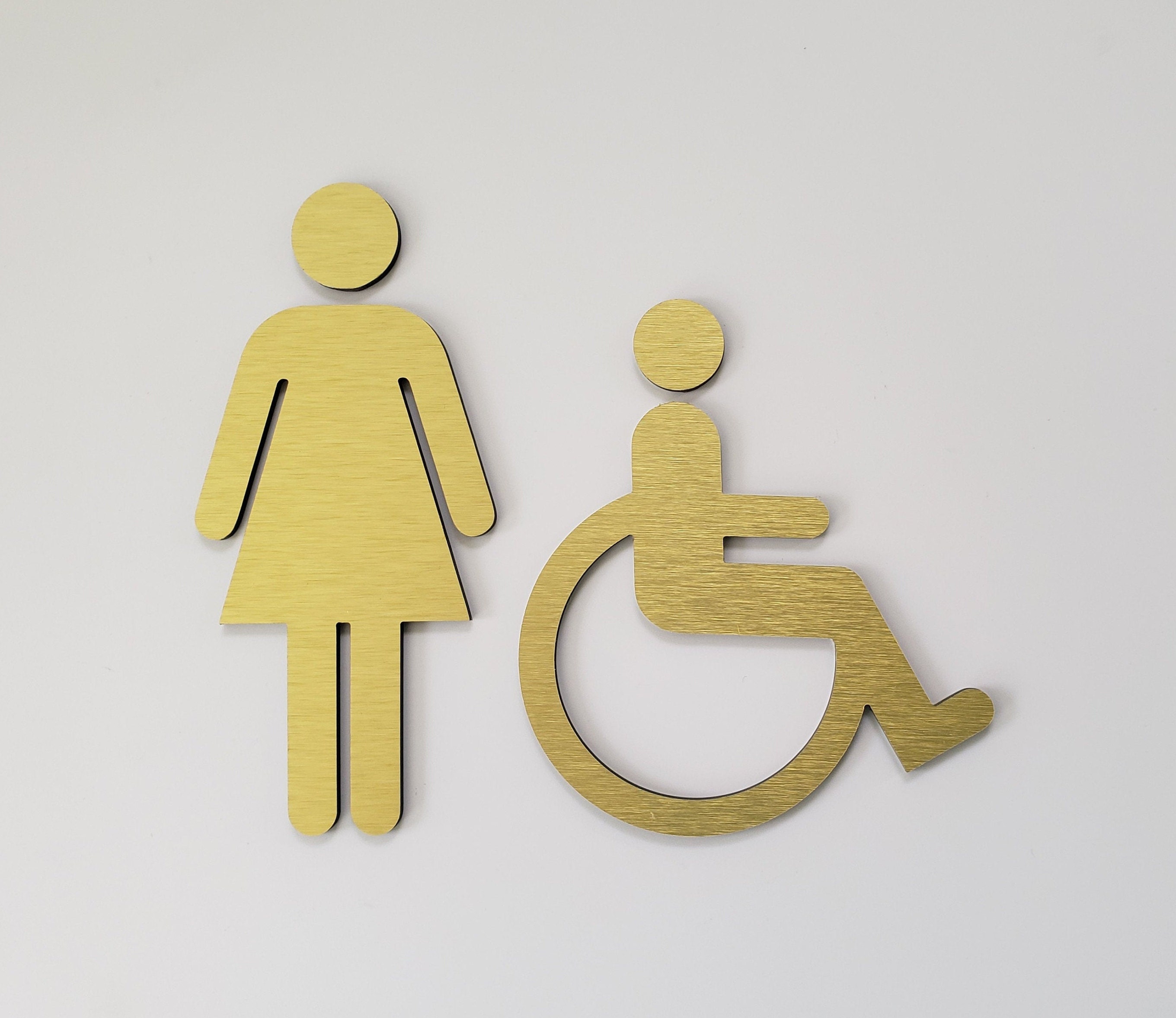 Female bathroom figures - set of 2. Handicap accessible restroom sign ...
