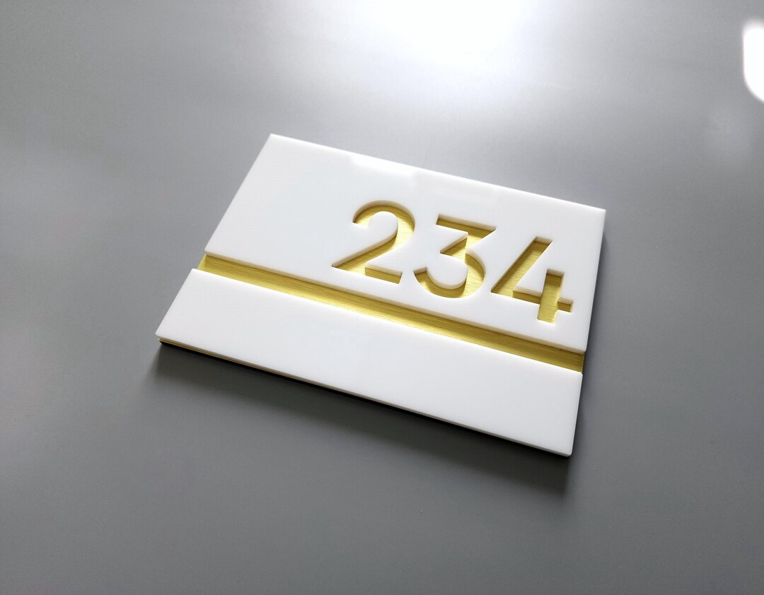 White Acrylic Number Sign. Custom Apartment Number Signs. Hotel Room ...