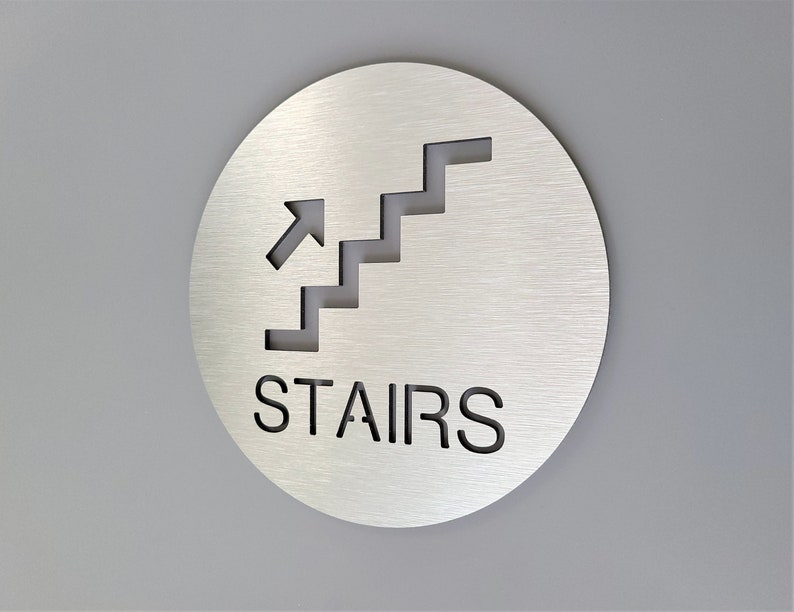 Stairs Arrow Sign. Information Signs. Directional Stairs Signs ...