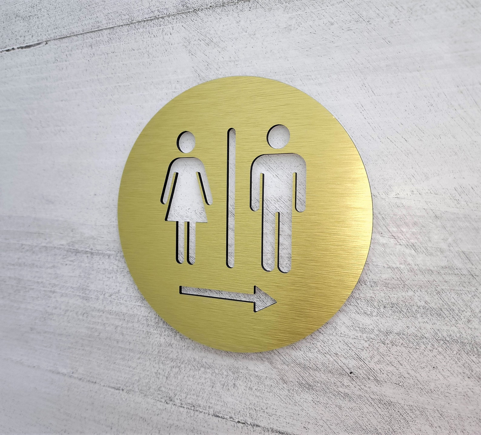 Directional Restroom Sign With Arrow. Bathroom Signs. Directional ...