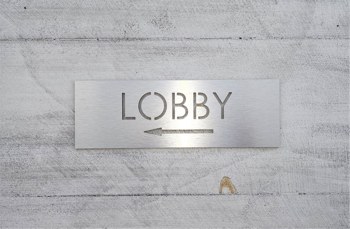 Lobby Sign With Arrow. Arrow Signs. Directional Lobby Sign. Information ...