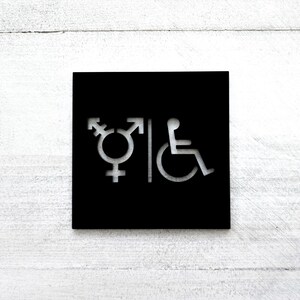 Handicap Accessible Gender-neutral Bathroom Sign. Gender Neutral Symbol ...