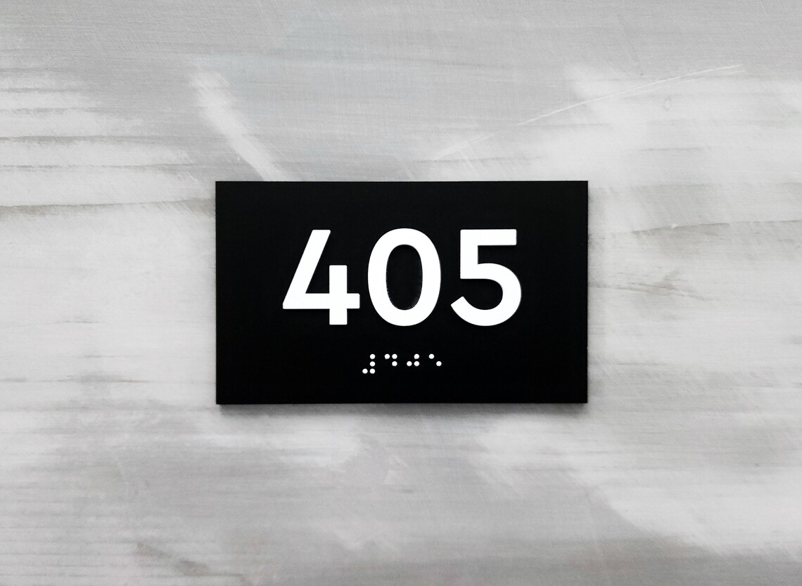 ADA Room Number Signs. Custom ADA Compliant Number Plaques. Apartment ...