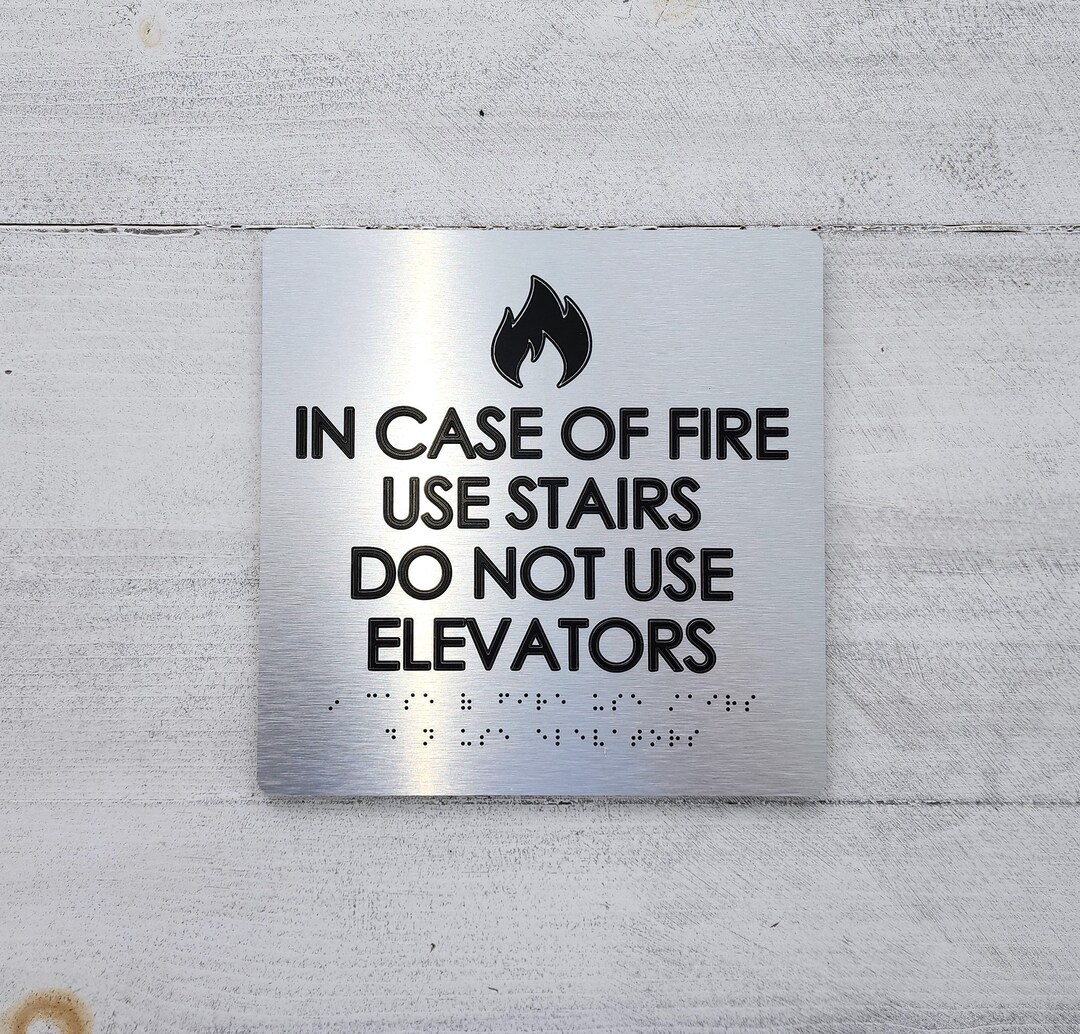 In Case of Fire Use Stairs Sign. ADA Compliant Fire Emergency Signs ...