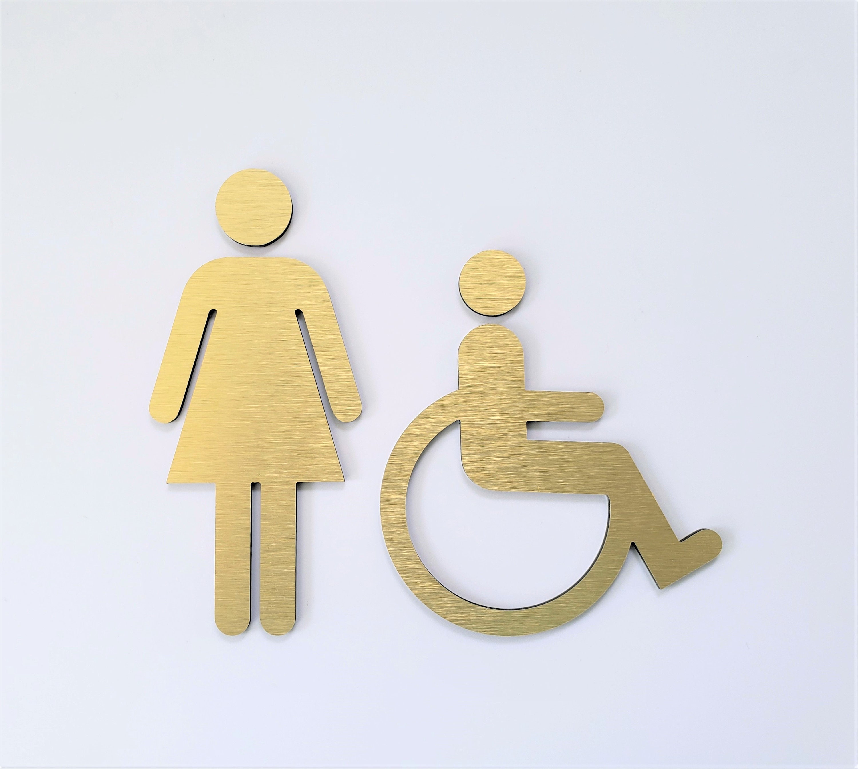 Female Bathroom Figures Set of 2. Handicap Accessible | Etsy