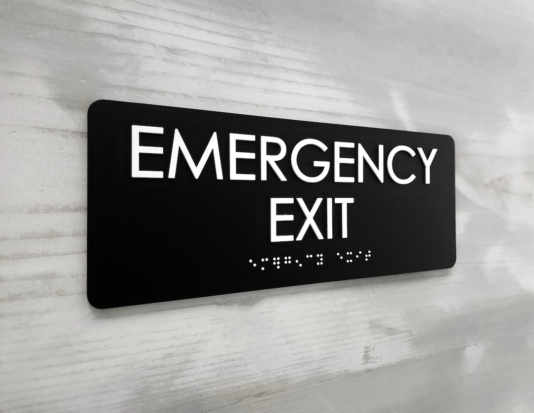 Emergency Exit Door Sign. ADA Compliant Exit Signs. Custom ADA Signs ...