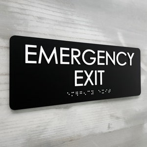 Emergency Exit Door Sign. ADA Compliant Exit Signs. Custom ADA Signs ...