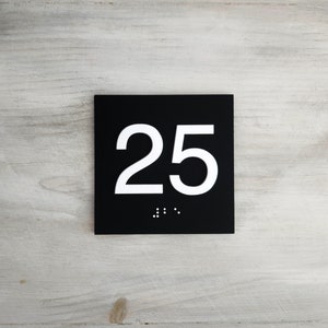 Square ADA Compliant Room Number Signs. Custom ADA Number Plaques ...
