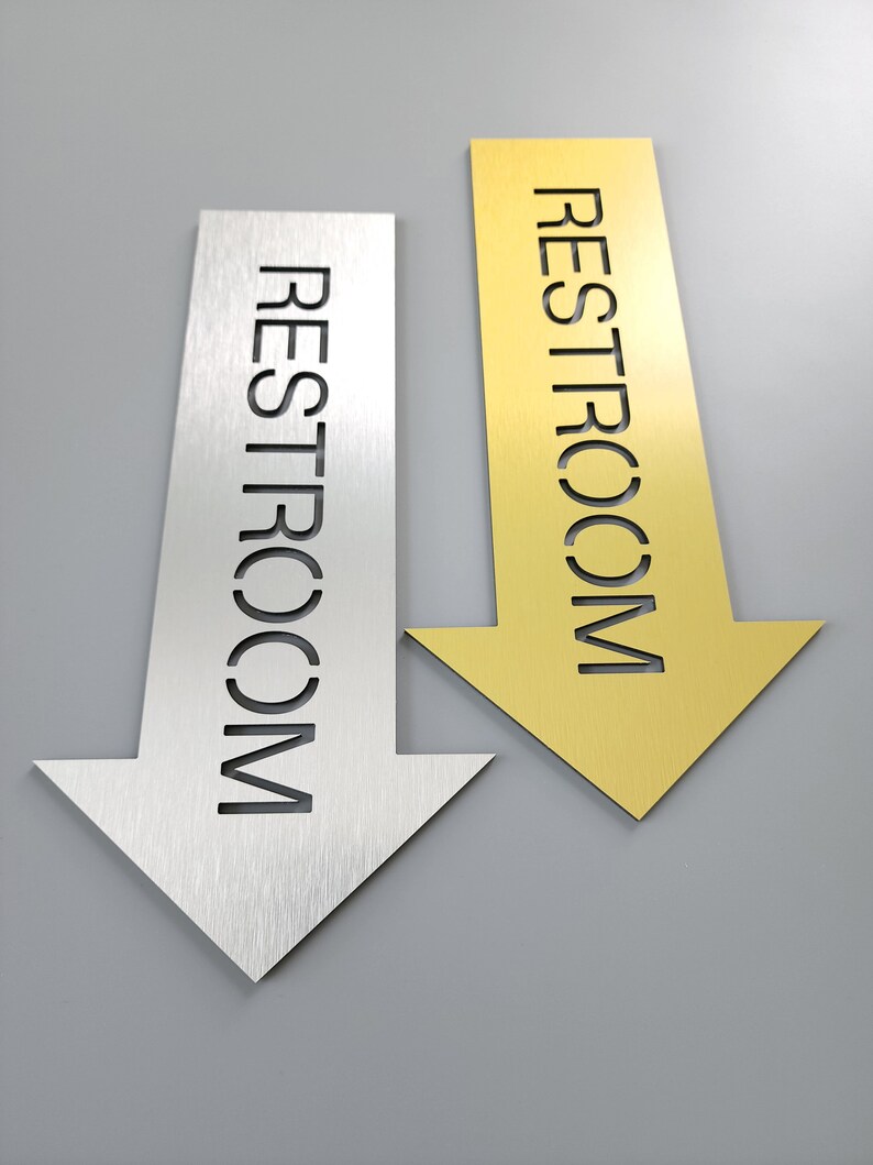 Restroom Sign With Arrow. Bathroom Signs. Wayfinding Sign. - Etsy
