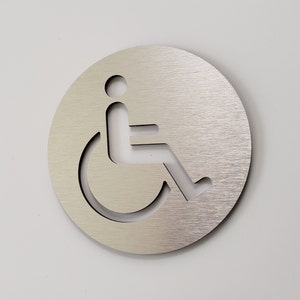 Metal Handicap Door Sign. Handicapped Restroom Sign. Bathroom. Toilet ...
