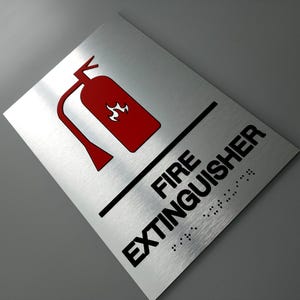 Fire Extinguisher Sign With Red Symbol. ADA Compliant Fire Extinguisher ...