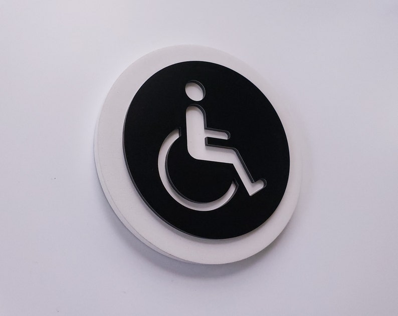 Wood and Metal Handicap Door Sign. Handicapped Restroom Sign. - Etsy