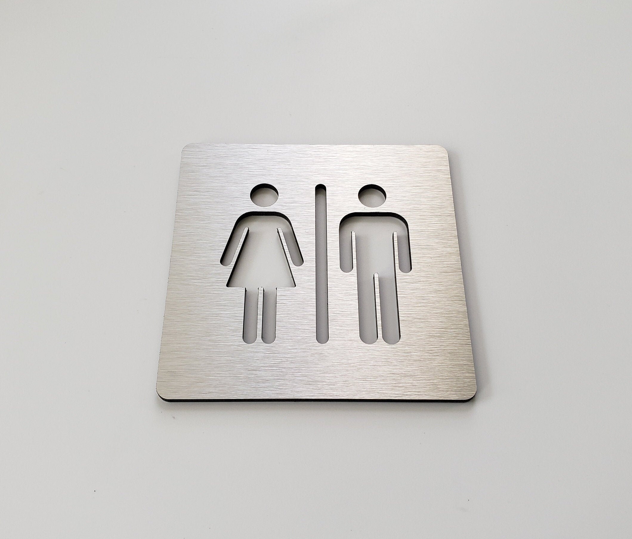 Square bathroom signs. Unisex restroom sign gold. All Gender restroom ...