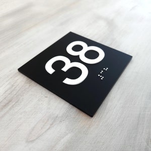 Square ADA Compliant Room Number Signs. Custom ADA Number Plaques ...