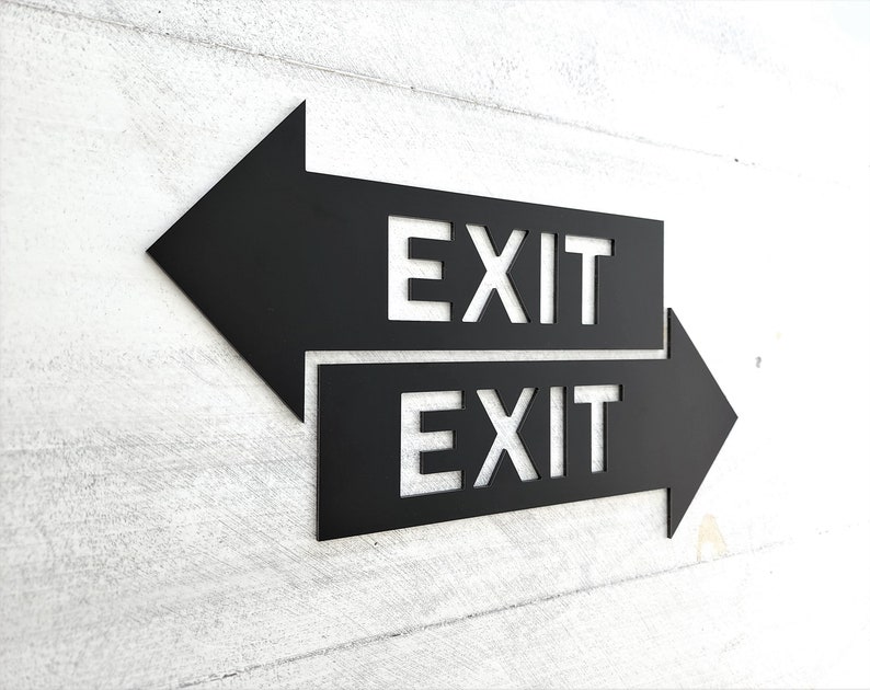 Directional Exit Sign. Exit Sign With Arrow. Arrow Signs. - Etsy