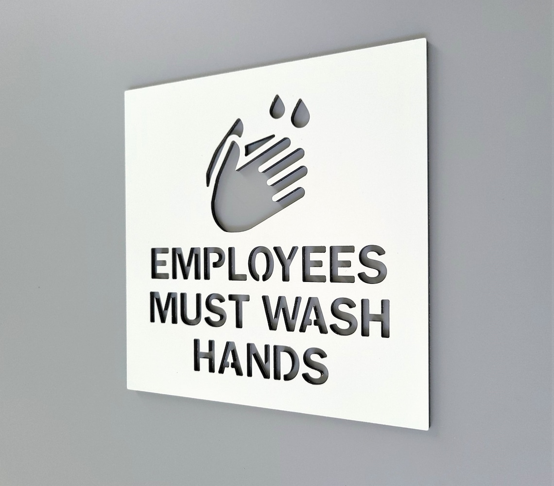 Employees Must Wash Hands Sign for Business. Hand Washing - Etsy