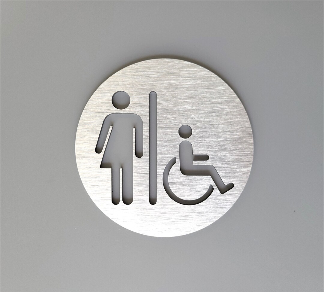 Gender Neutral Restroom Sign Metal. Bathroom Door Sign. Unisex Toilet ...