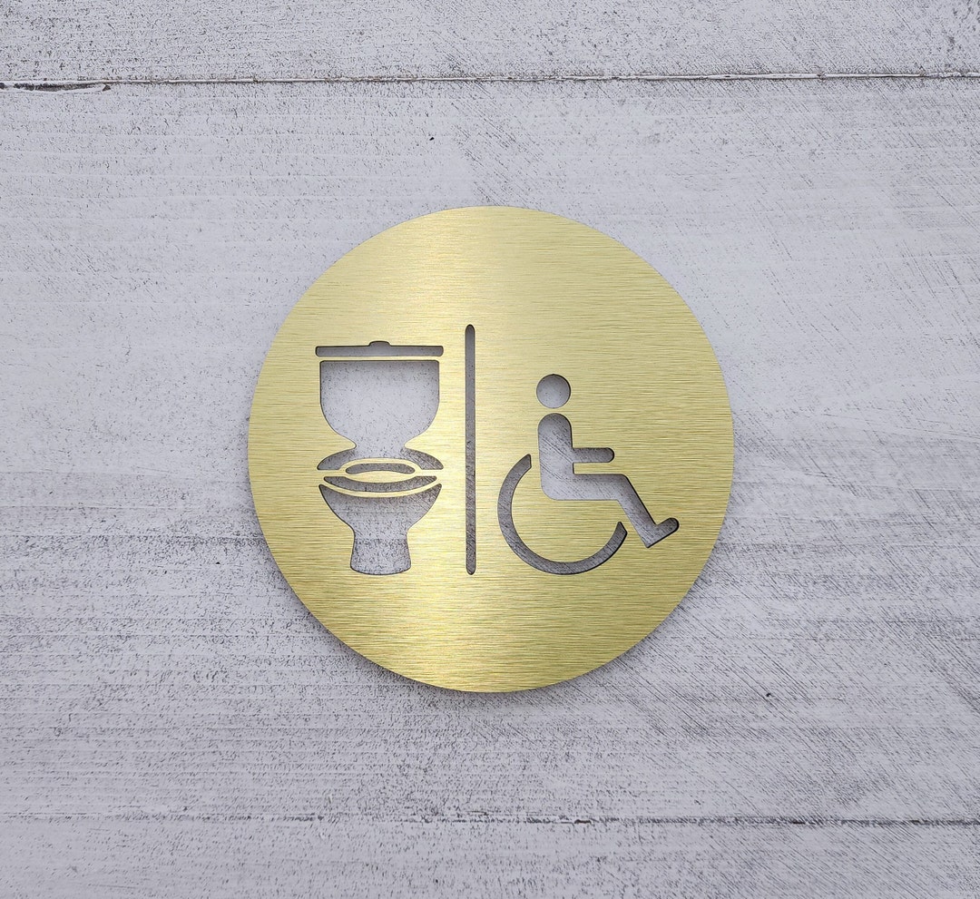 Restroom Sign With Toilet and Handicap Symbols. Handicap Accessible ...