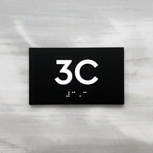 ADA Room Number Signs. Custom ADA Compliant Number Plaques. Apartment ...
