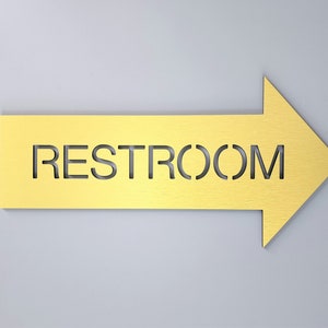 Restroom Sign With Arrow. Bathroom Signs. Wayfinding Sign. Information ...