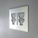 Restroom Sign With 2 Toilet Symbols. Square Bathroom Signs. Unisex. All ...