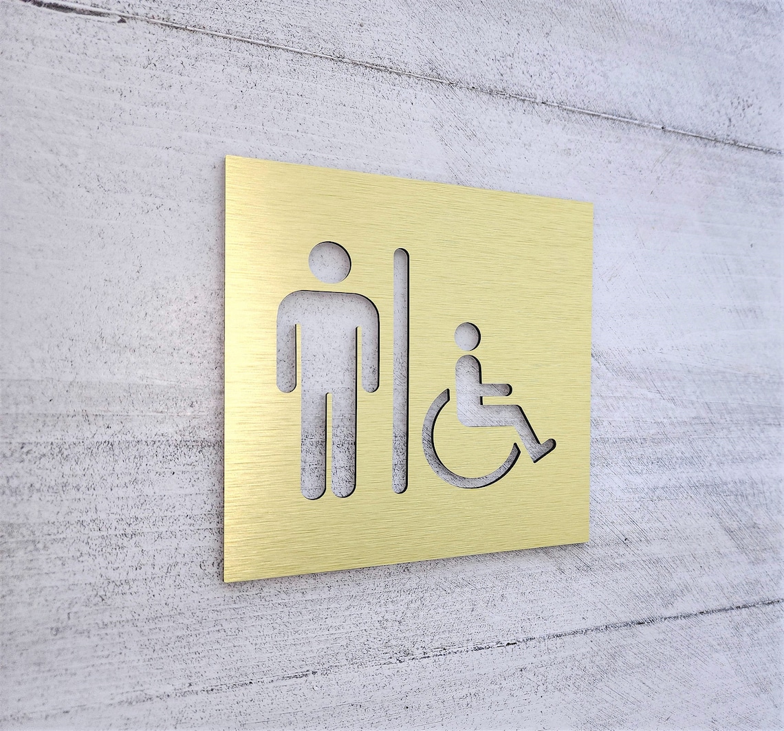 Men's Restroom Signs. Handicap Accessible Bathroom Door - Etsy