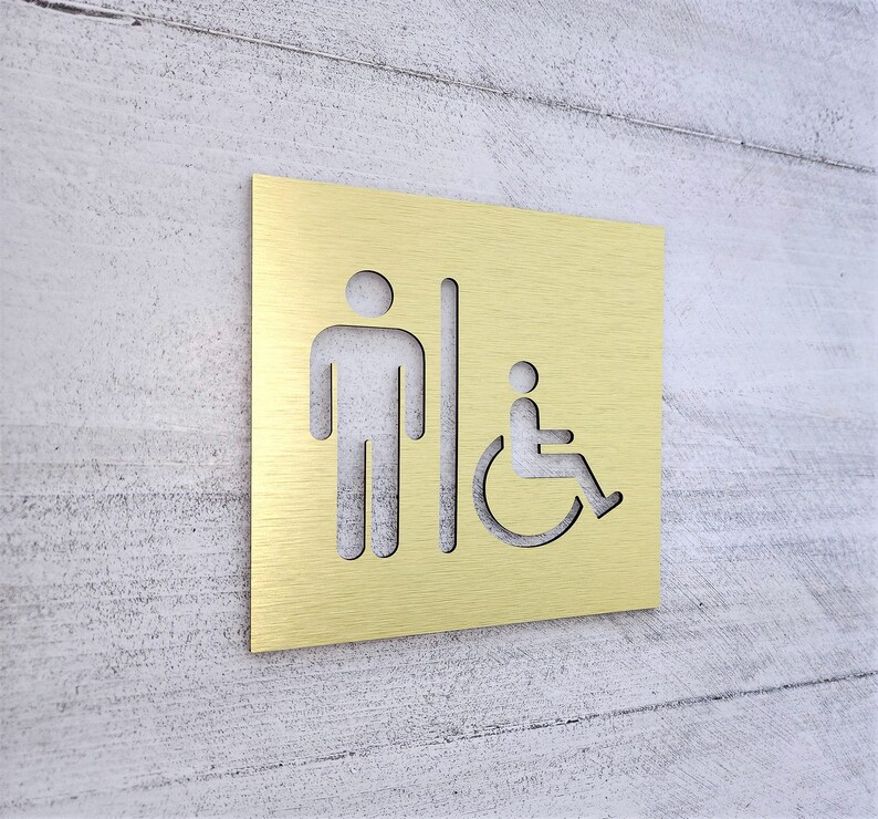 Men's Restroom Signs. Handicap Accessible Bathroom Door Signs. Male ...