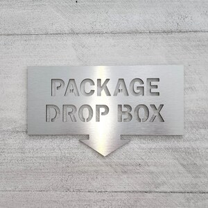 Package Drop Box Sign With Arrow. Please Leave Packages in the Box Sign ...