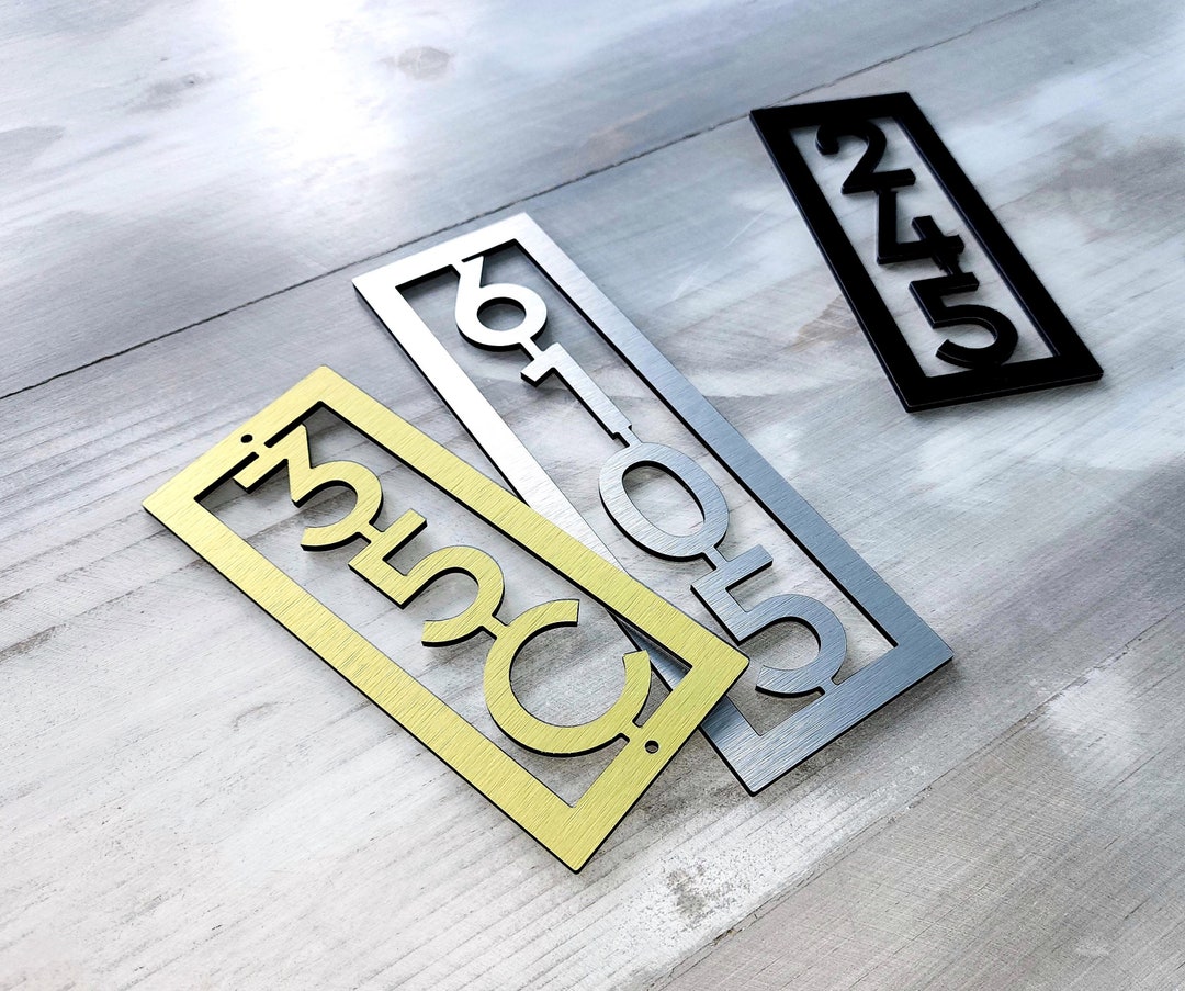 Vertical Number Signs. Custom Vertical Number Plaque. Modern Apartment ...