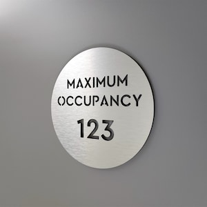 Maximum Occupancy Sign. Maximum Capacity Sign for Business. Room ...