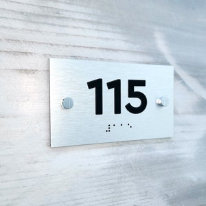 ADA Room Number Signs. Custom ADA Compliant Number Plaques. Apartment ...