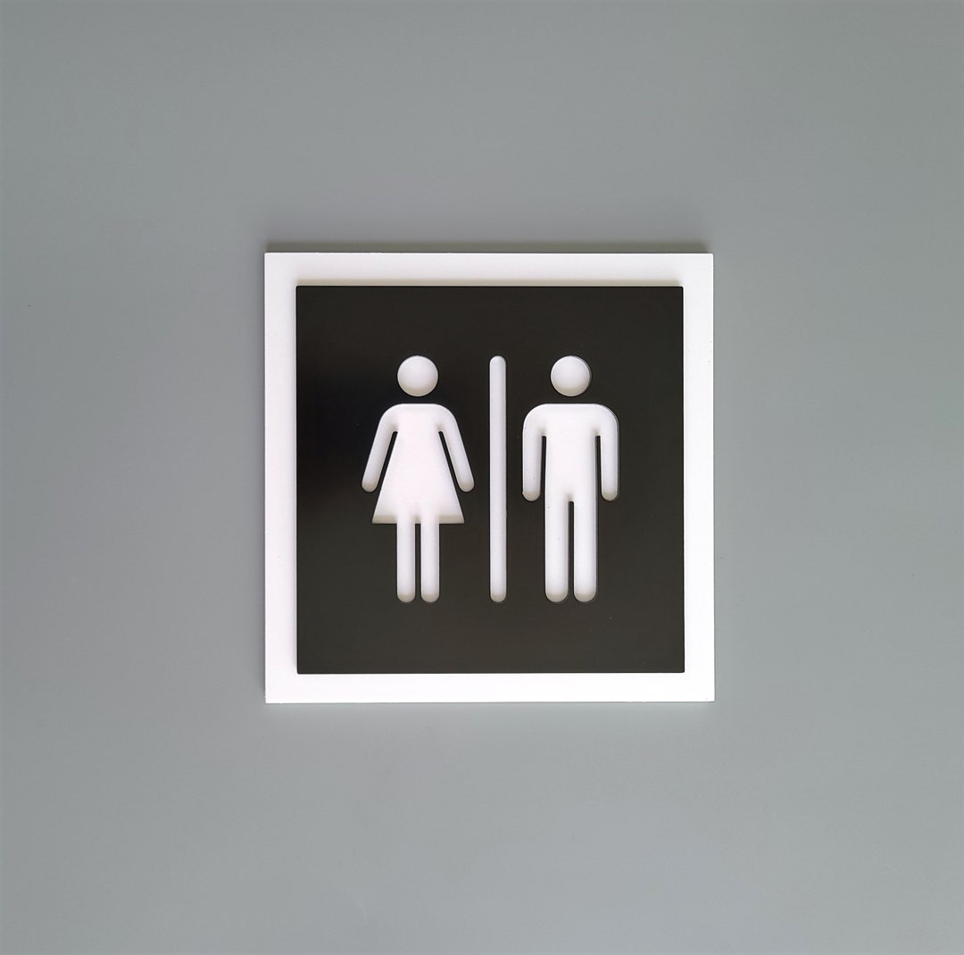 Unisex Restroom Door Sign. All Gender Bathroom Signs. Gender Neutral ...