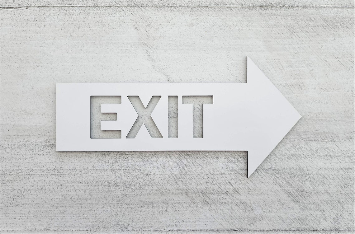 Directional Exit Sign. Exit Sign With Arrow. Arrow Signs. - Etsy