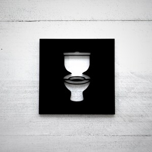 Toilet Symbol Sign. Square Bathroom Sign. Restroom Signs With Toilet ...