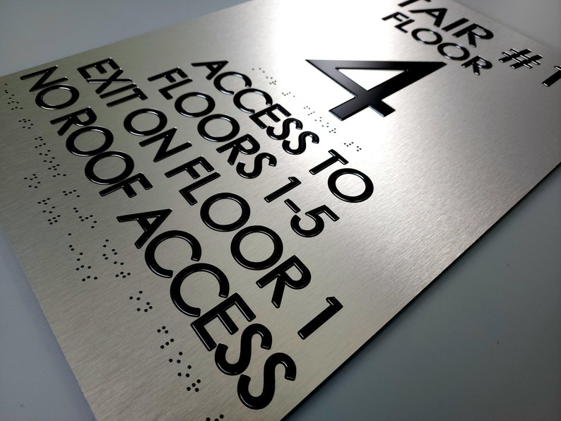 ADA and IFC Compliant Stairwell Floor Number Signs. Stairwell Level ...