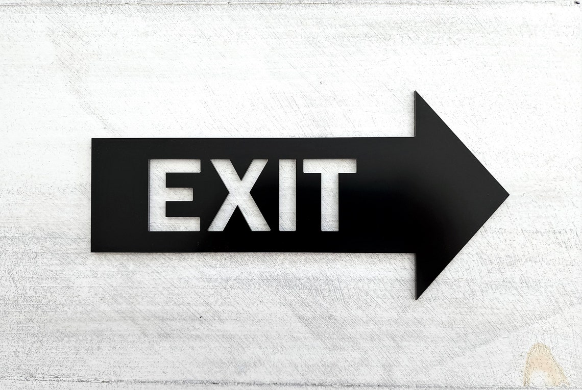 Directional Exit Sign. Exit Sign With Arrow. Arrow Signs. - Etsy