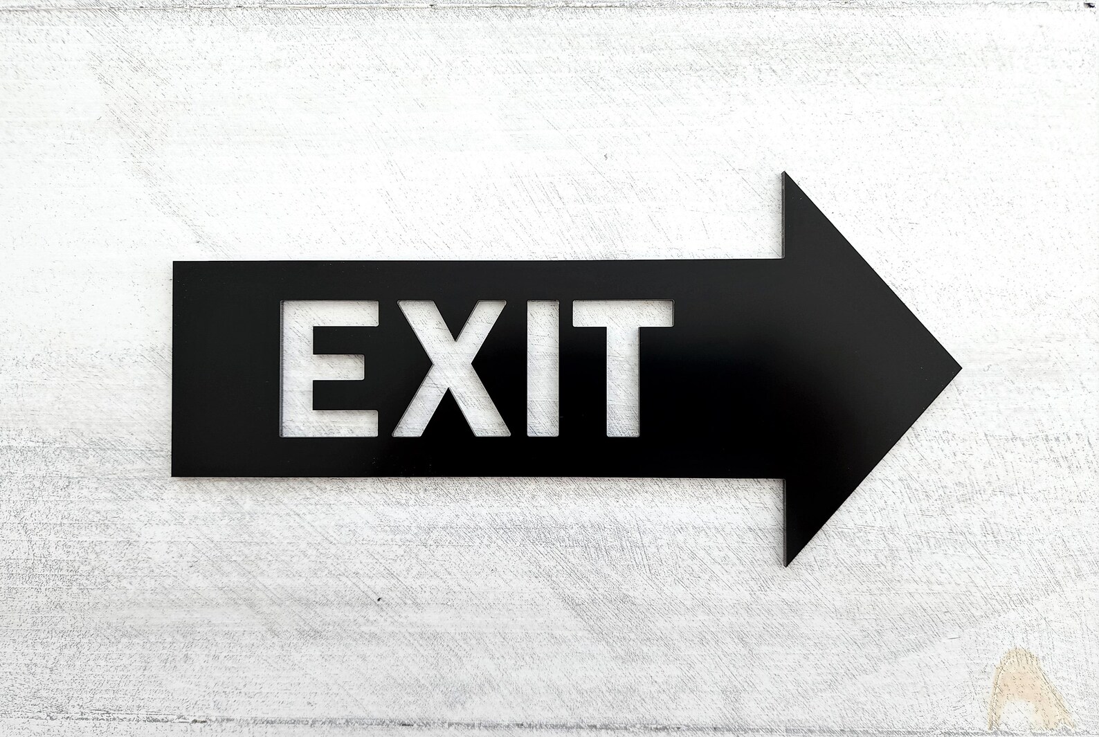 Directional Exit Sign. Exit Sign With Arrow. Arrow Signs. - Etsy
