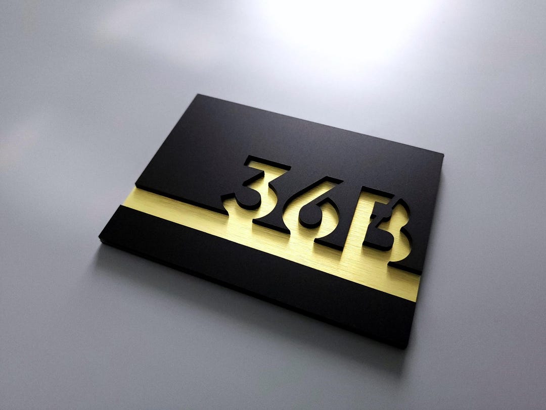 Matte Black Apartment Numbers. Custom Hotel Room Signs. Modern Door ...