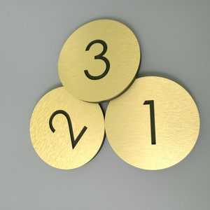 Custom Apartment Numbers. Gold House Number Plaque. Door Numbers. Hotel ...