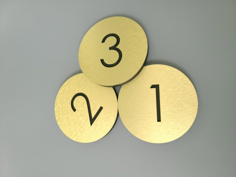 Custom Apartment Numbers. Gold House Number Plaque. Door Numbers. Hotel ...
