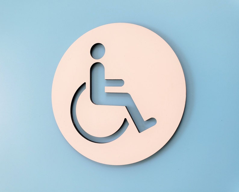 Metal Handicap Door Sign. Handicapped Restroom Sign. Bathroom. Toilet ...