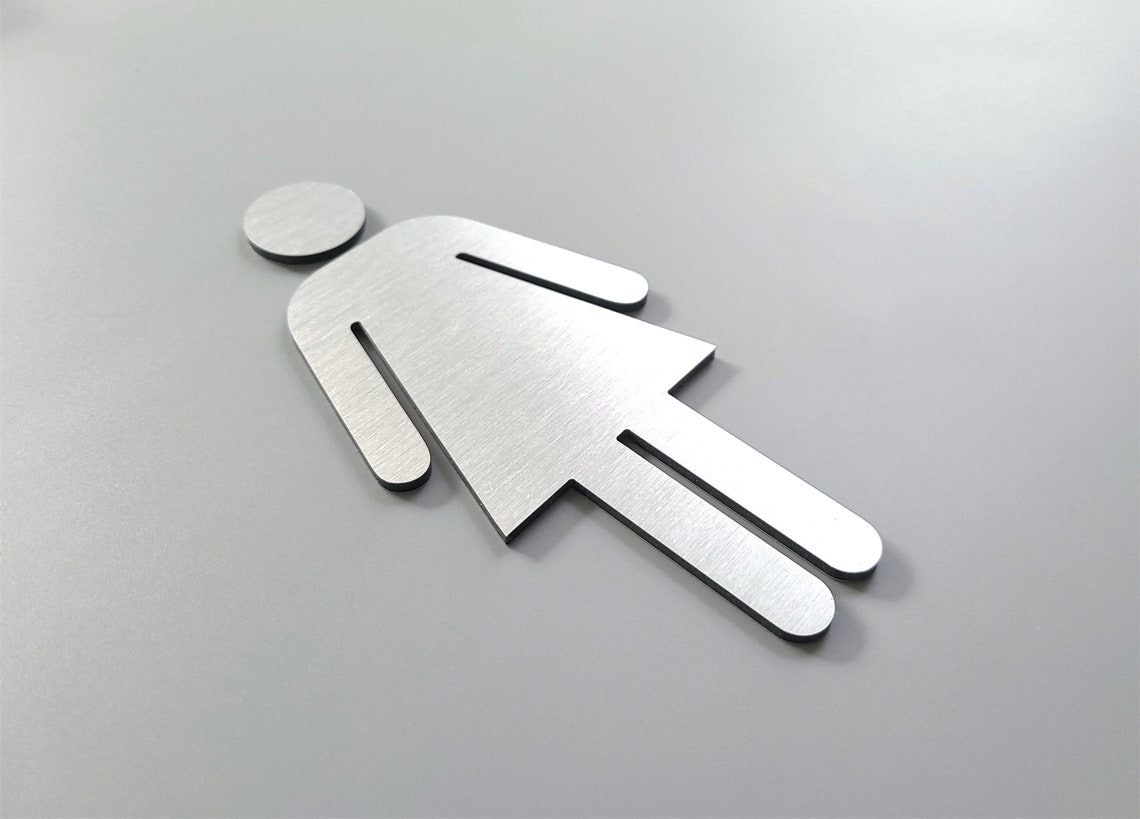 Female Figure for Bathroom Door. Fitting Room Signs. Metal Restroom ...