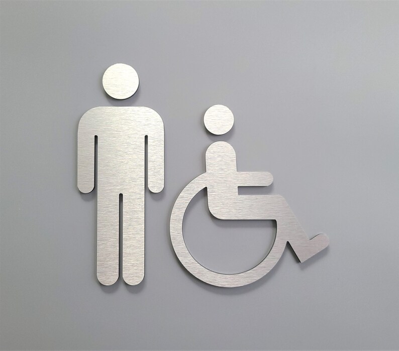 Male Bathroom Figures Set of 2. Handicap Accessible Restroom | Etsy