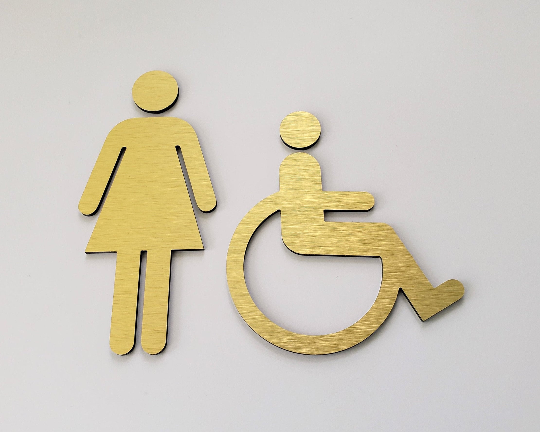 Female bathroom figures - set of 2. Handicap accessible restroom sign ...