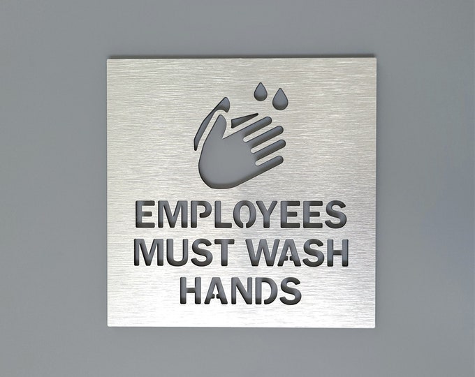 Employees Must Wash Hands Sign for Business. Hand Washing - Etsy