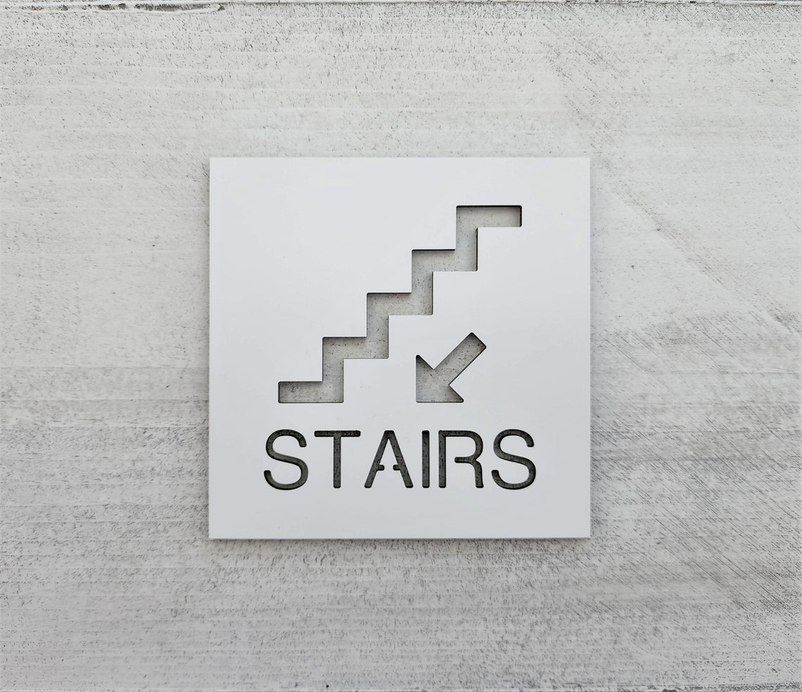 Stairs Signs With Arrows. Directional Stairs Sign. Stairway - Etsy