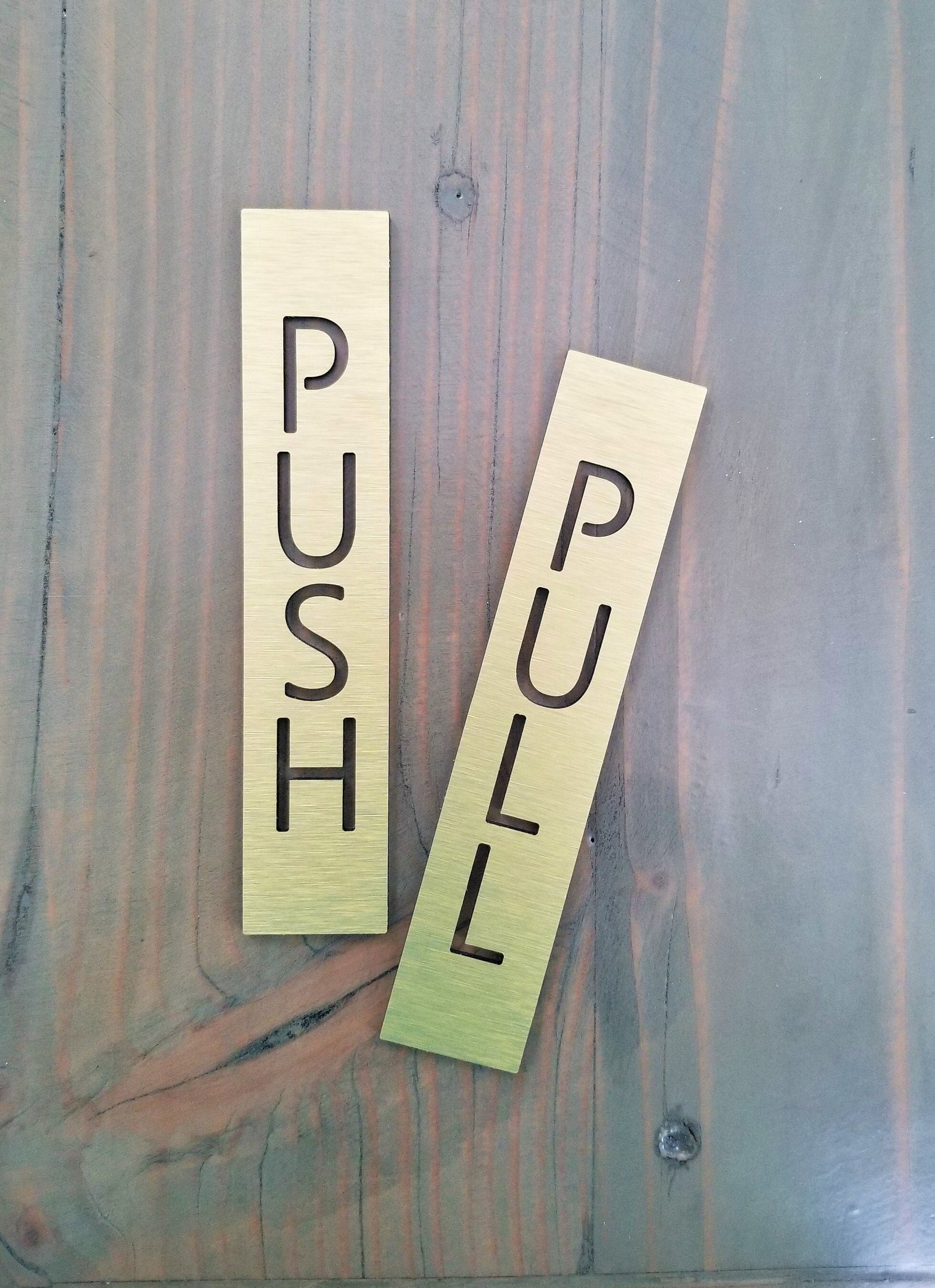PUSH and PULL door signs. Set of 2 Push/Pull metal stickers. Push Pull ...