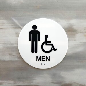 ADA Men Restroom Sign. Handicap Accessible Men's Bathroom. ADA ...