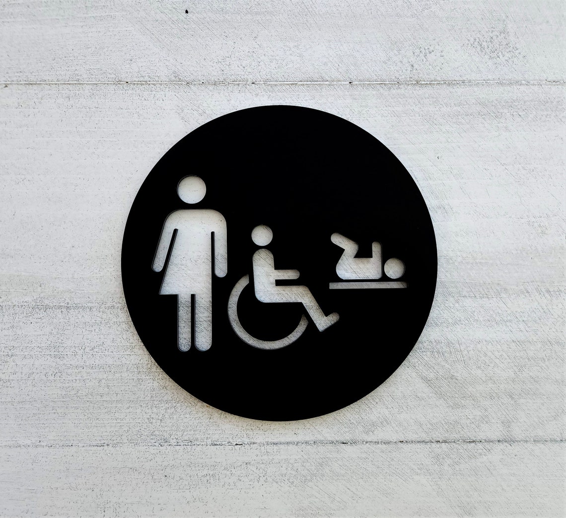 Family Restroom Sign. Baby Changing Table Symbol. Handicap - Etsy
